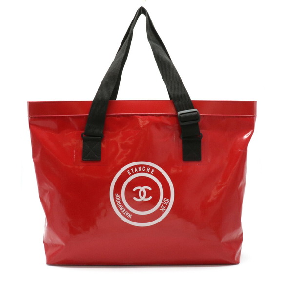 CHANEL | Bags | Chanel Chanel Vinyl Waterproof Etanche Here Mark Tote ...